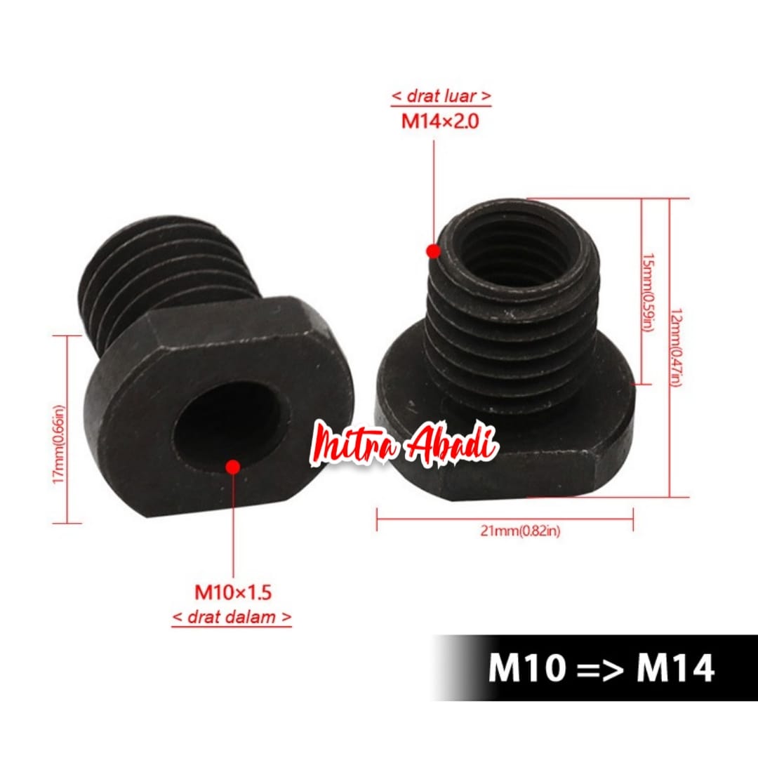 Mur Konverter Gerinda Tatakan Amplas Velcro / M10 Spindle to External ...