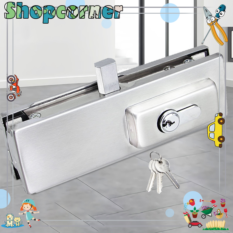 Kunci Pintu Kaca Frameless Bawah Cylinder Glass Door Lock Patch Fitting ...