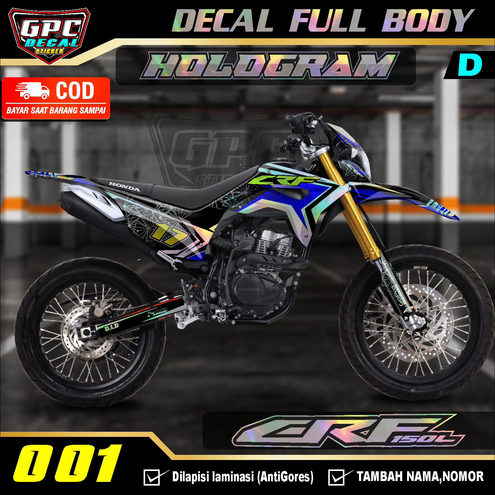 Decal CRF 150 L HOLOGRAM Sticker Fullbody-Dekal stiker CRF 150 L ...