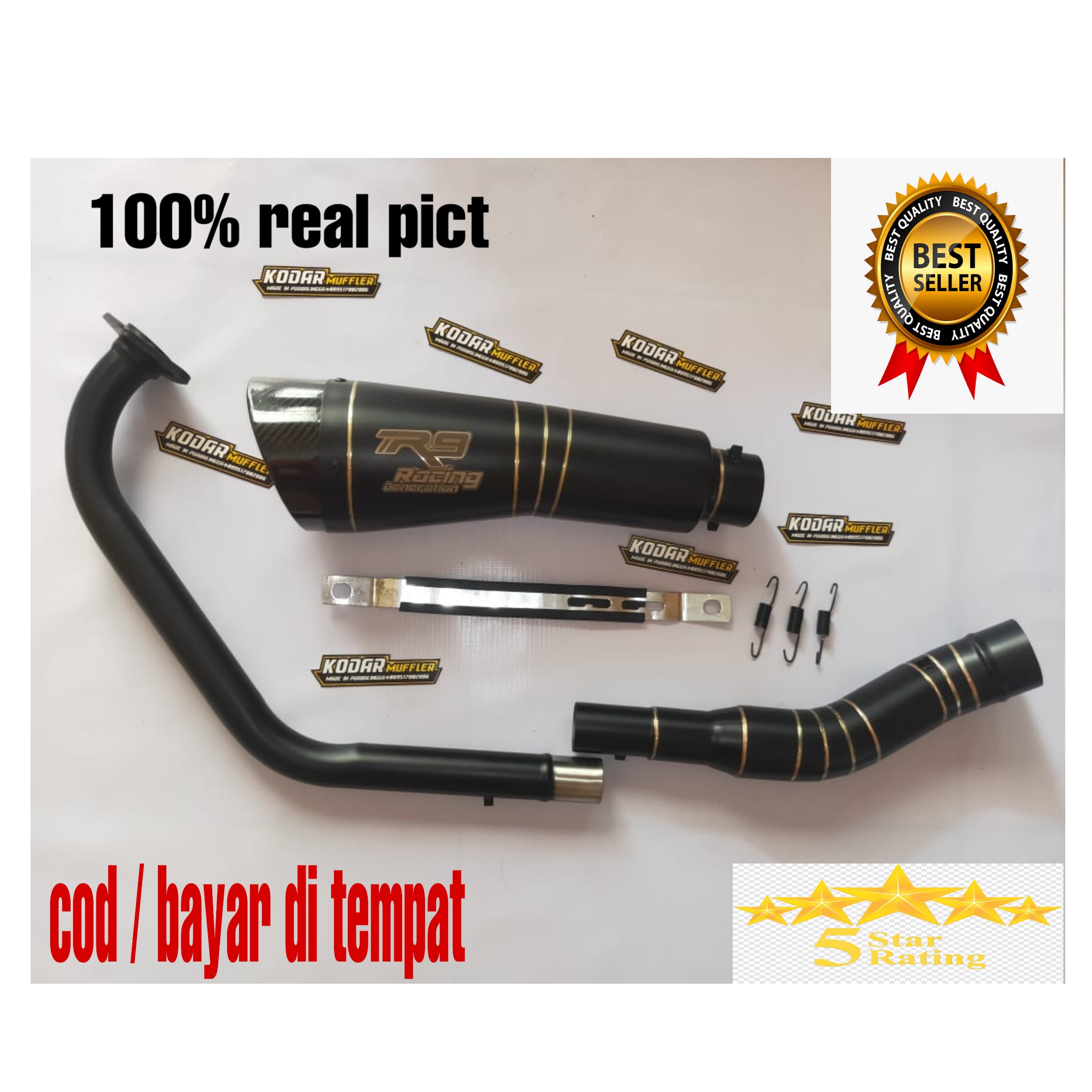 knalpot racing R9 h2 warna hitam dofffull doff full system motor vario ...
