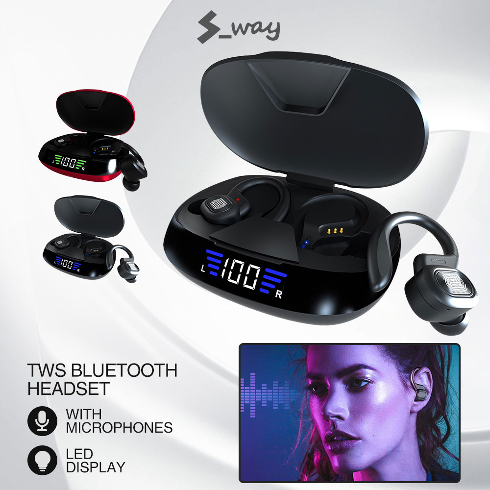 S-Way S1 TWS Bluetooth 5.0หูฟังหูฟังไร้สาย Touch ดิจิตอลสเตอริโอกีฬาหู ...