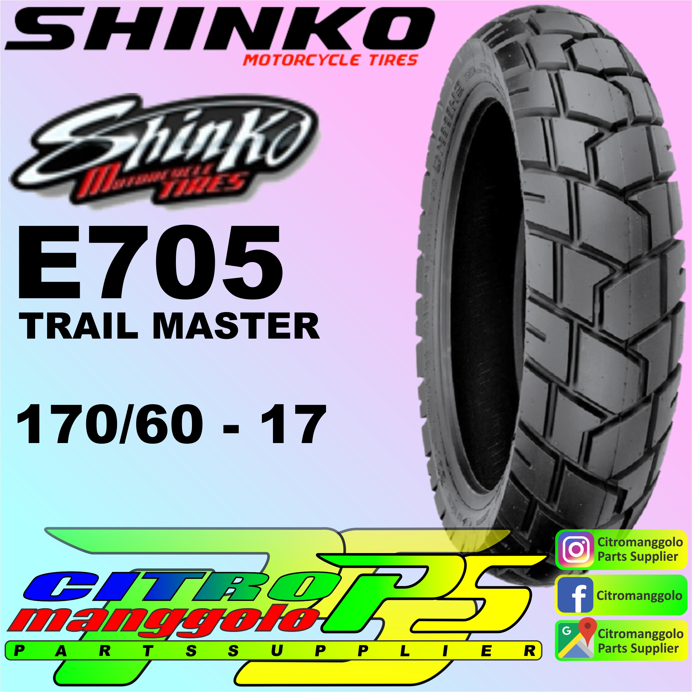 Ban Shinko E705 170/60-17 Trail Master Big Block Street Cruiser Scrambler Custom | Lazada Indonesia