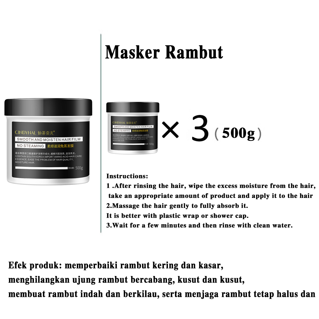 Hair mask pelurus rambut Masker rambut 500g krim pelurus rambut viral ...