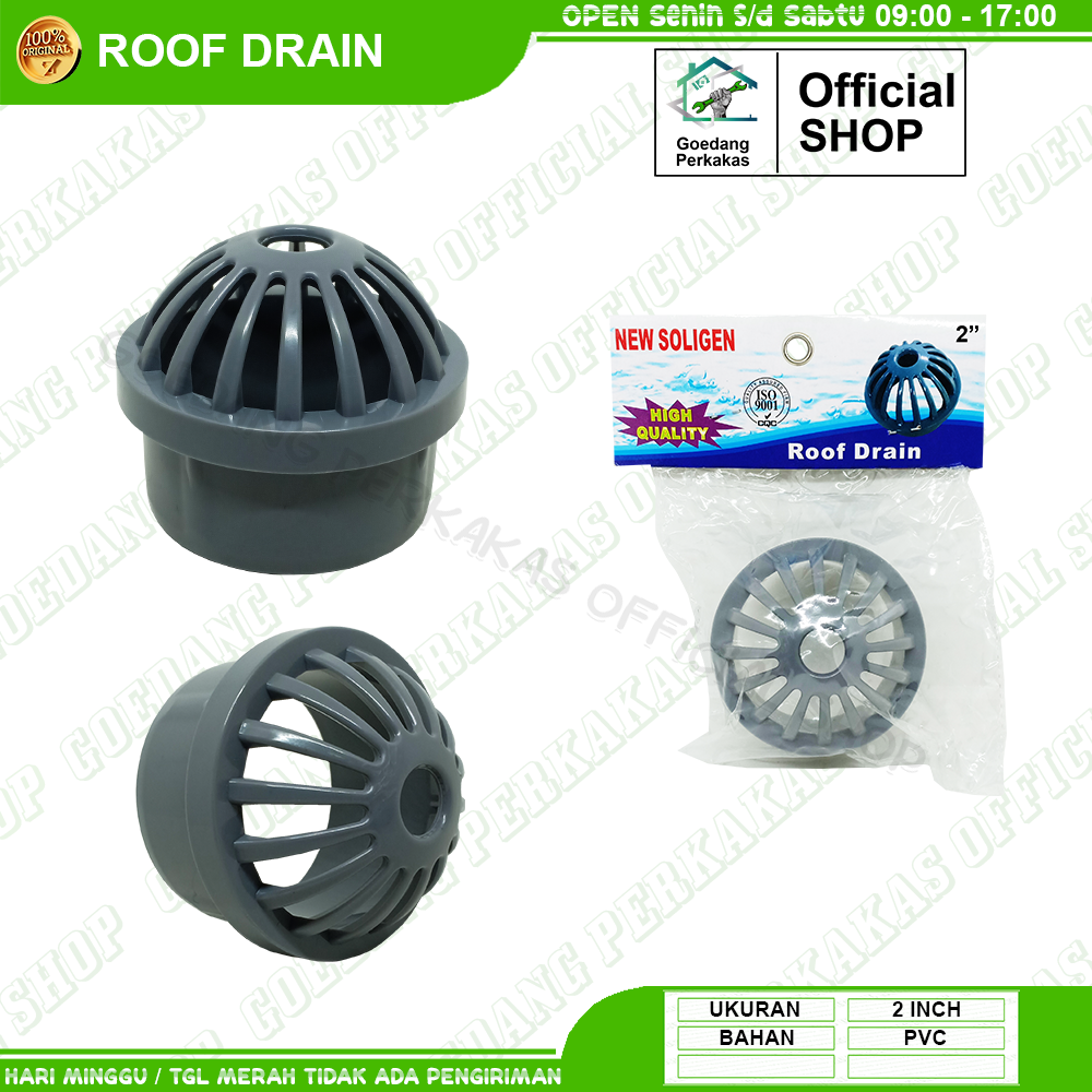 Roof Drain PVC Tebal Saringan Pembuangan Pipa Talang Air Soligen Ukuran ...