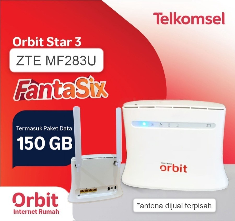 Modem Wifi Router 4G Telkomsel Orbit Star 3 ZTE Free 150GB MF283U ...