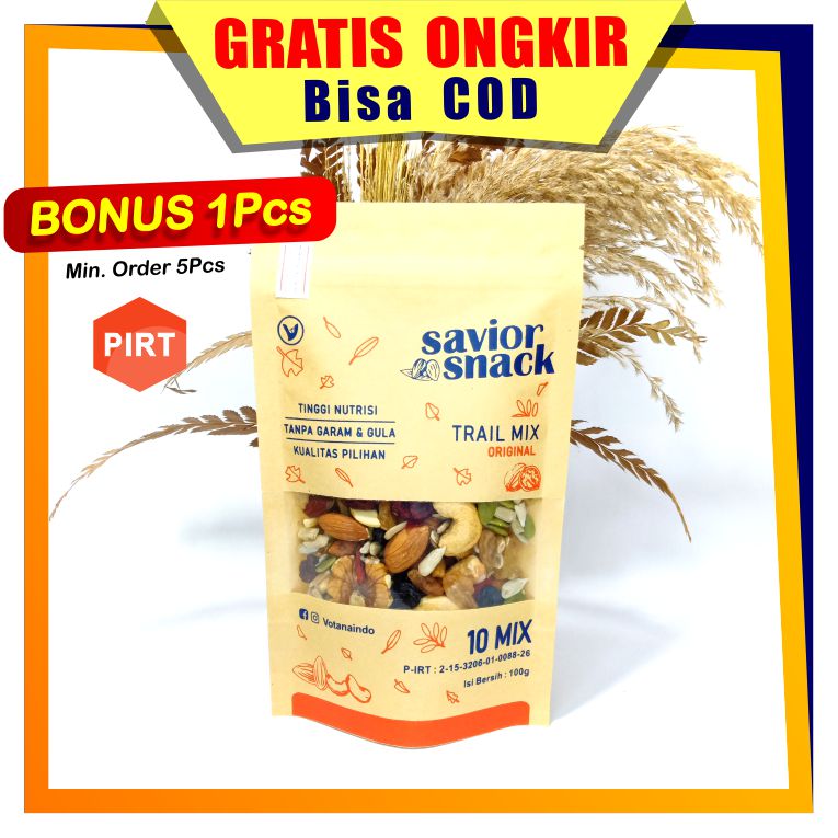 SAVIOR SNACK TRAIL MIX PREMIUM ROASTED KACANG BIJI BUAH BUAHAN KERING ...