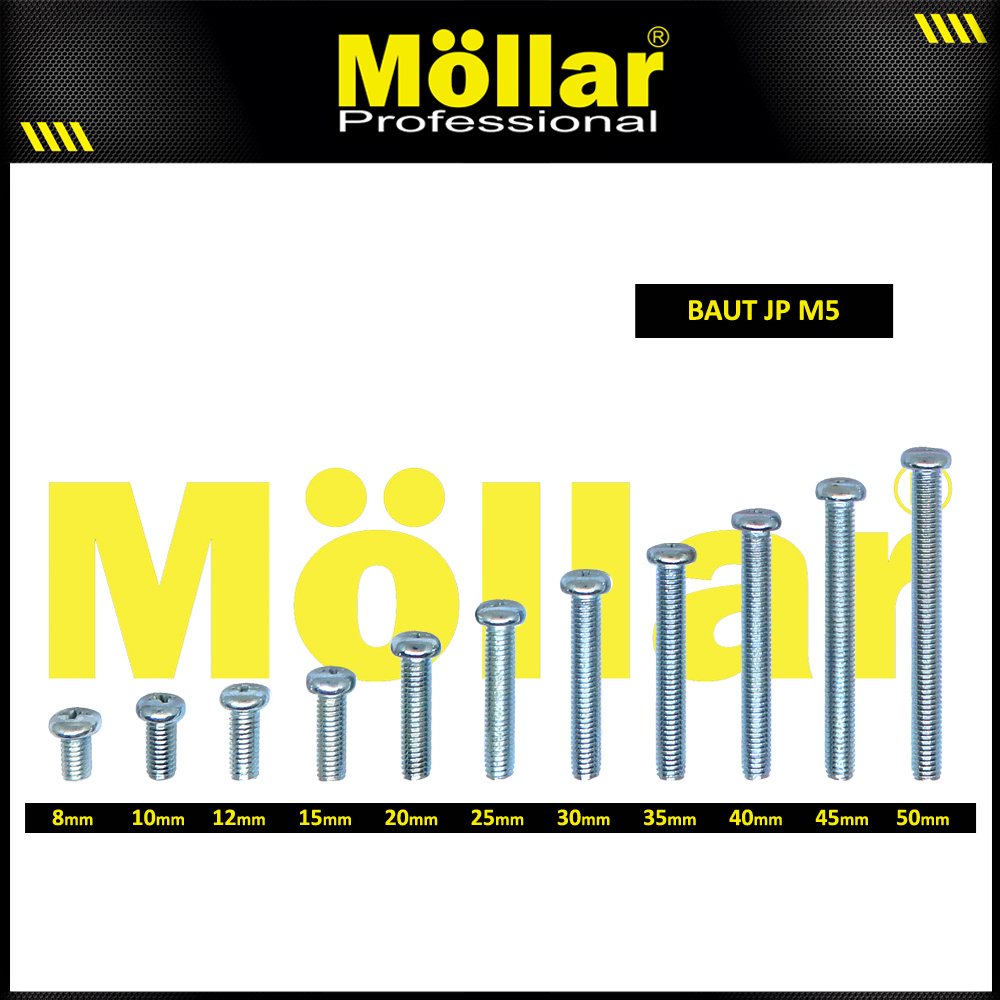 Mollar 93-107 Bolt JP 5X10สกรูเครื่อง5X10ไขควง Plus-100 Pcs - Mollar ...