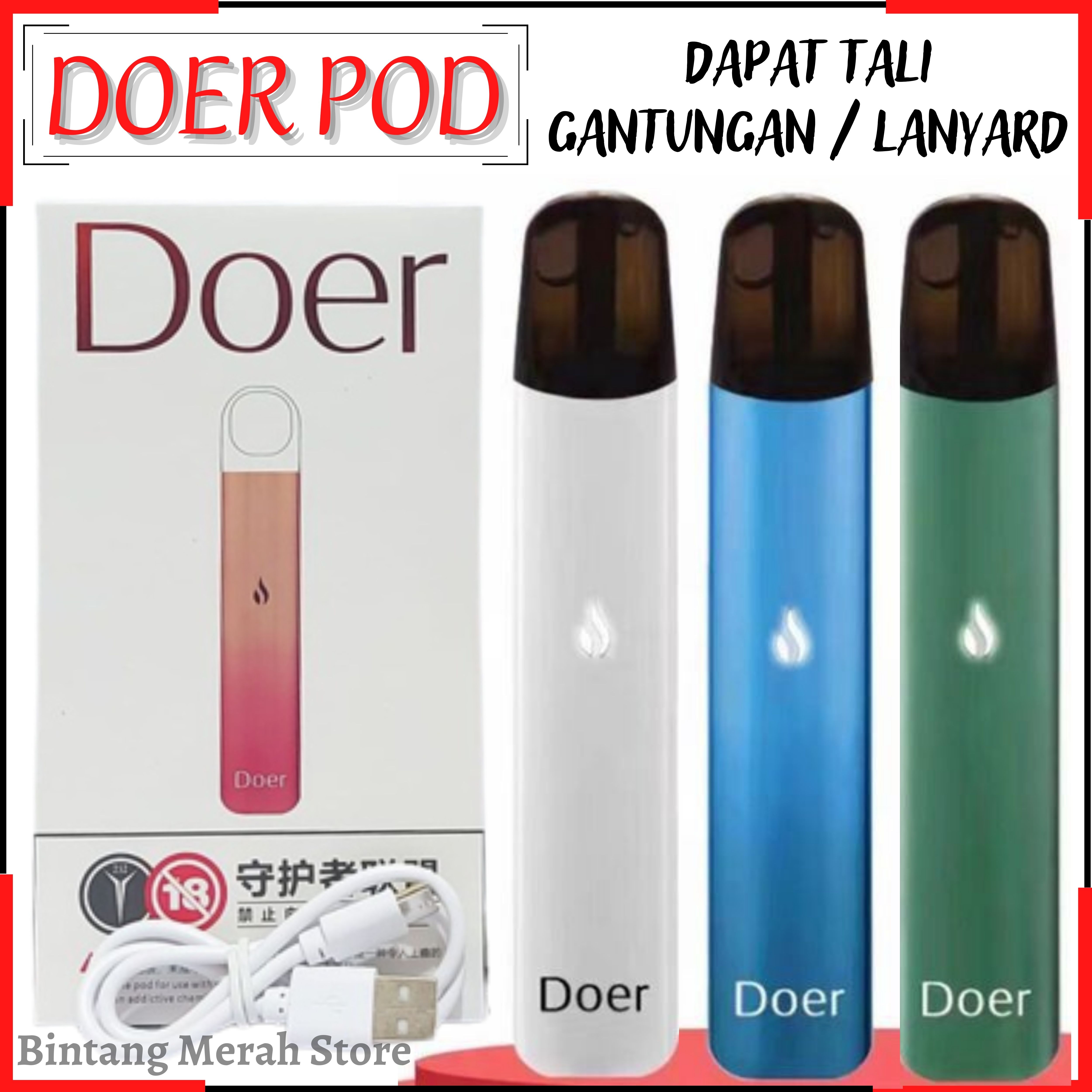 NEW~DOER POD KIT 400mAh | vape1 DOER VapePodMod Murah | rokok1 elektrik ...