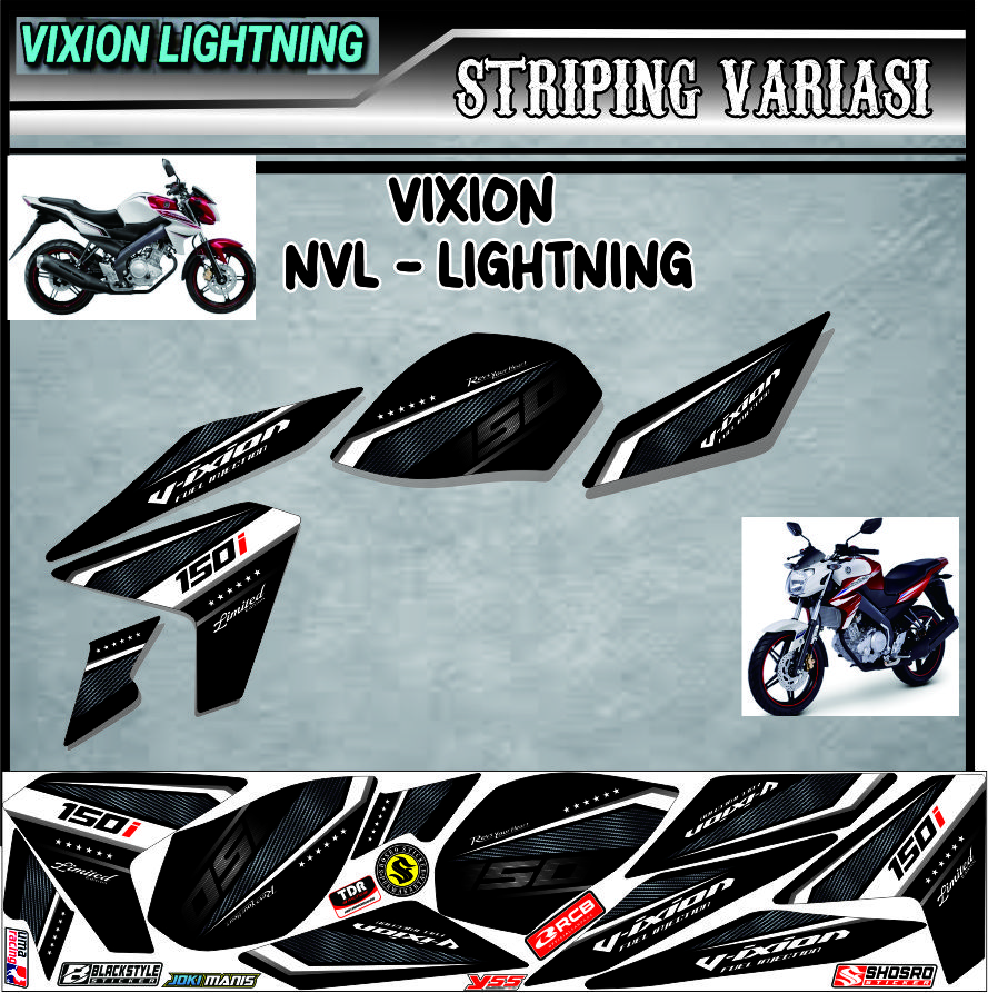 STRIPING VIXION LIGHTNING VARIASI STIKER MOTOR VXION NVL 150 VARIASI ...