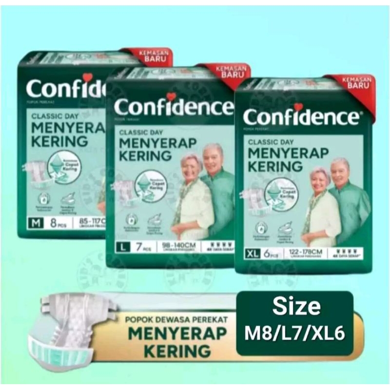 Popok Dewasa Confidence Classic Day/Night M8/L7/XL6 diapers dewasa ...