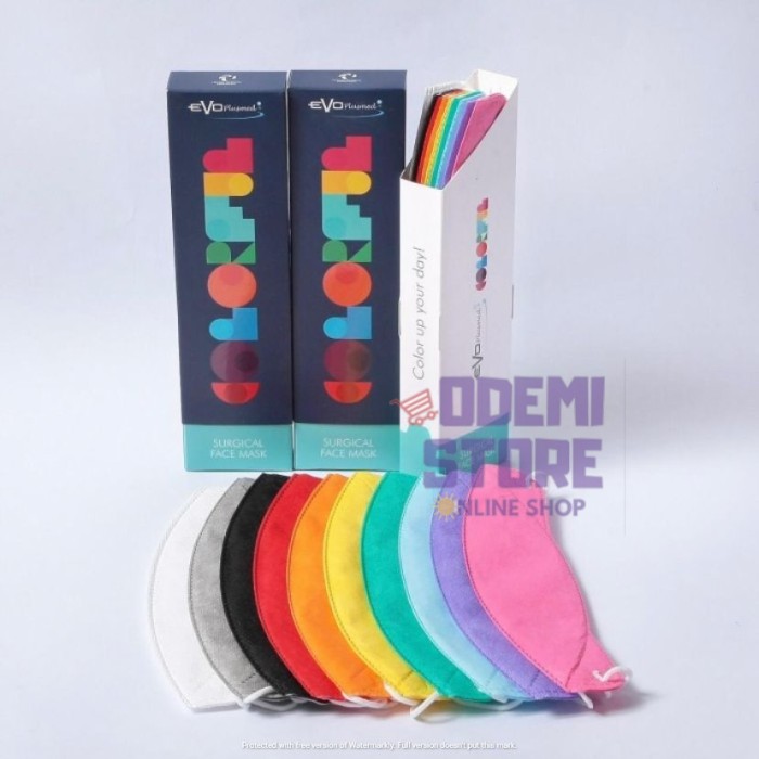 MASKER EVO PLUSMED COLORFUL 3 PLY MIX WARNA MASKER WARNA | Lazada Indonesia
