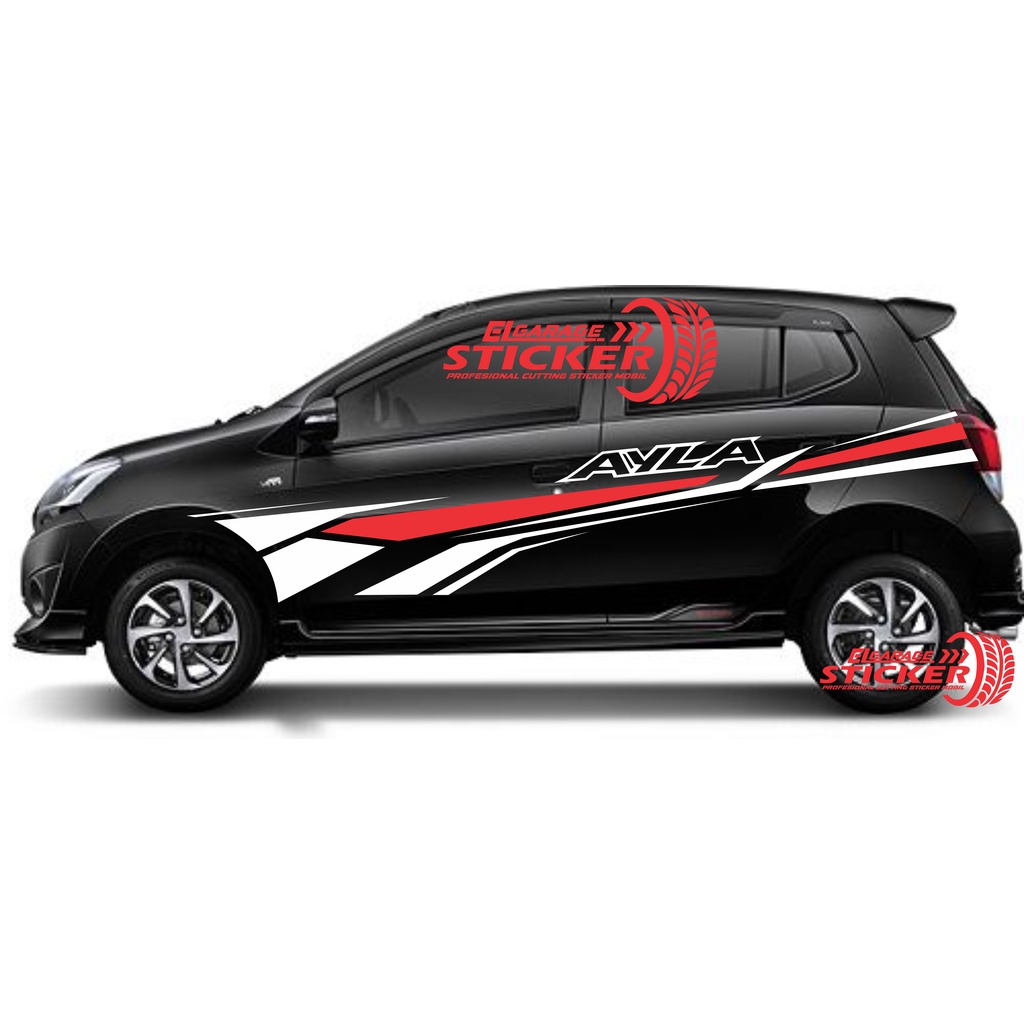 Stiker mobil daihatsu ayla sticker mobil ayla cutting stiker body ...