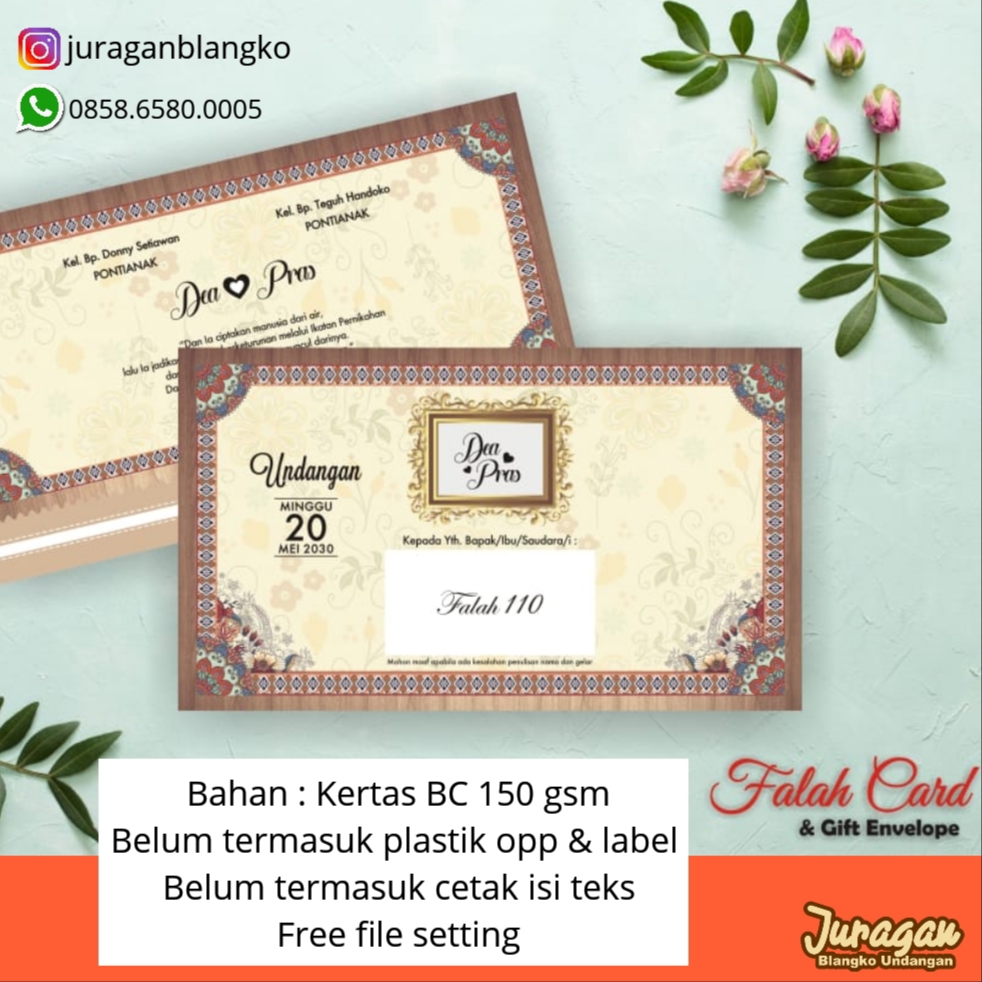 BLANGKO UNDANGAN PERNIKAHAN FALAH 110 | Lazada Indonesia