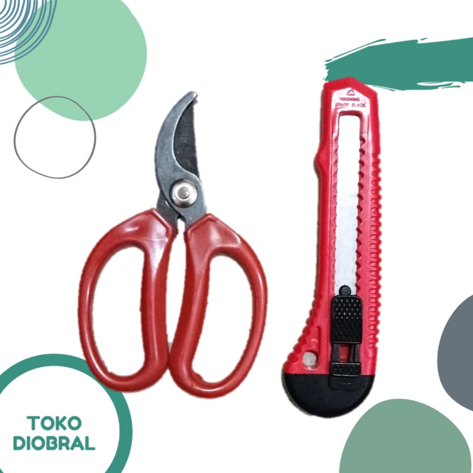 Gunting dan Cutter 1 set Peralatan berkebun perkakas | Lazada Indonesia