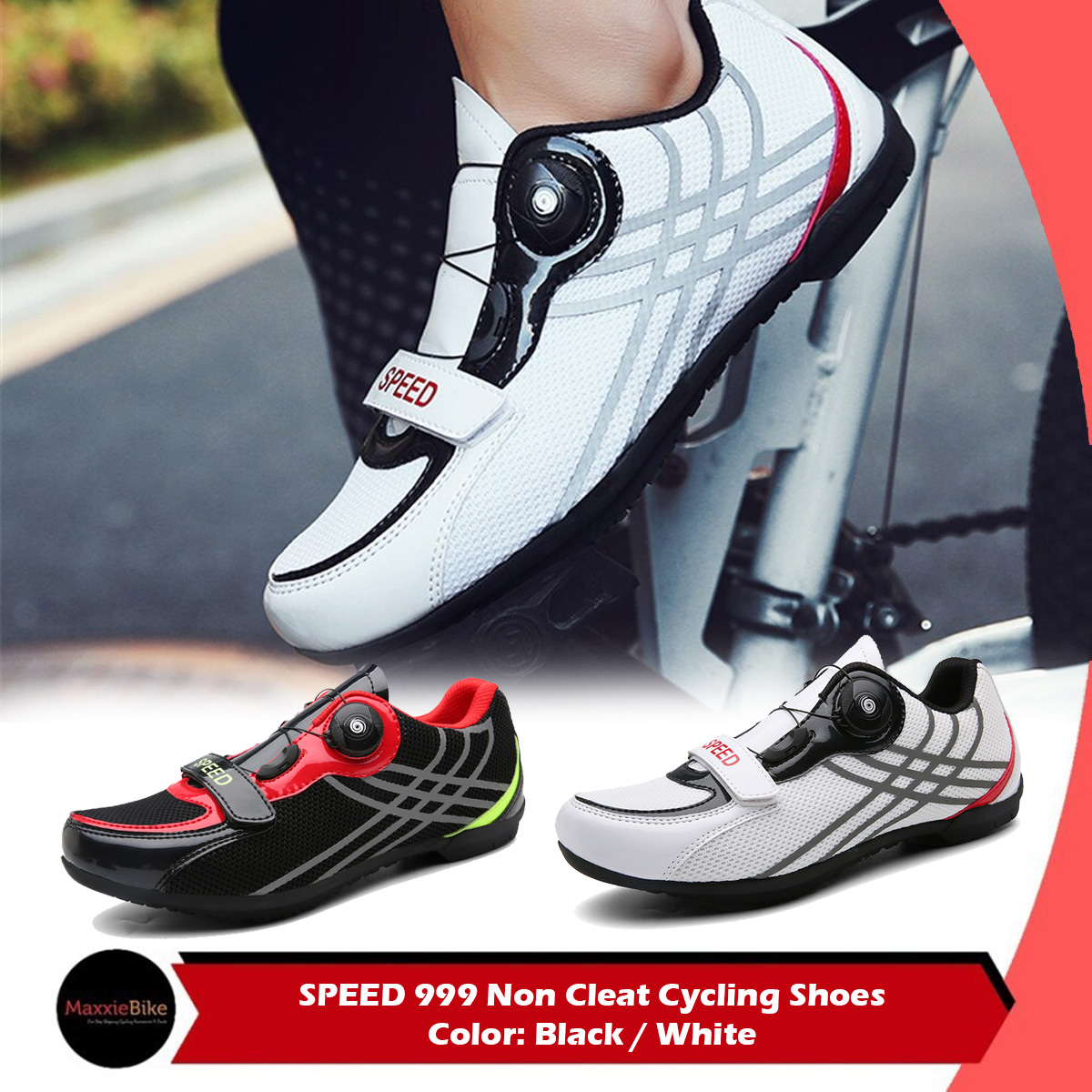 SPEED Sepatu Sepeda Non Cleat Model 999 Flat Plat Road MTB Non Lock ...