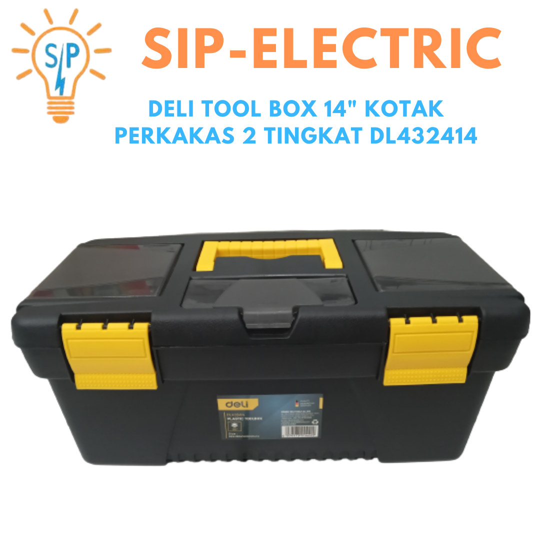 Deli TooLbox Kotak Perkakas Plastik 14 inch Plastic Tool box DL432414 ...