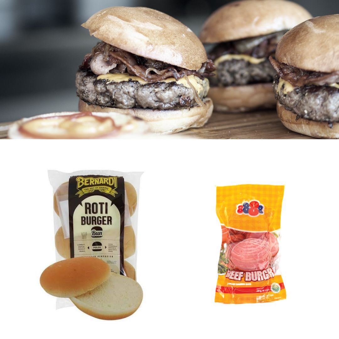 Paket Roti Bernardi dan Daging Beef Burger 6pcs Roti & 10/20pcs Beef ...