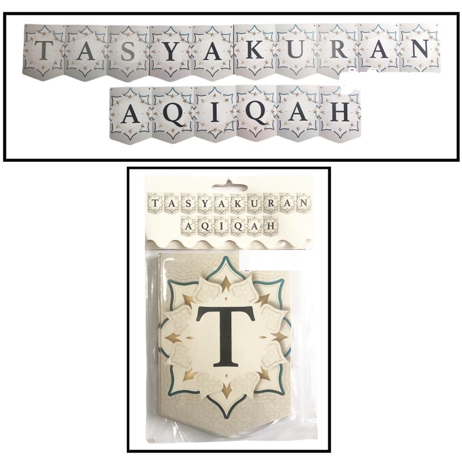Bunting Flag Tulisan Tasyakuran Aqiqah 1 set /Banner Dekorasi Syukuran ...