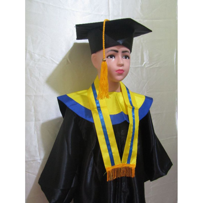 PAKAIAN SERAGAM TOGA WISUDA ANAK TK PAUD KUNING BIRU AISHA 100% ...