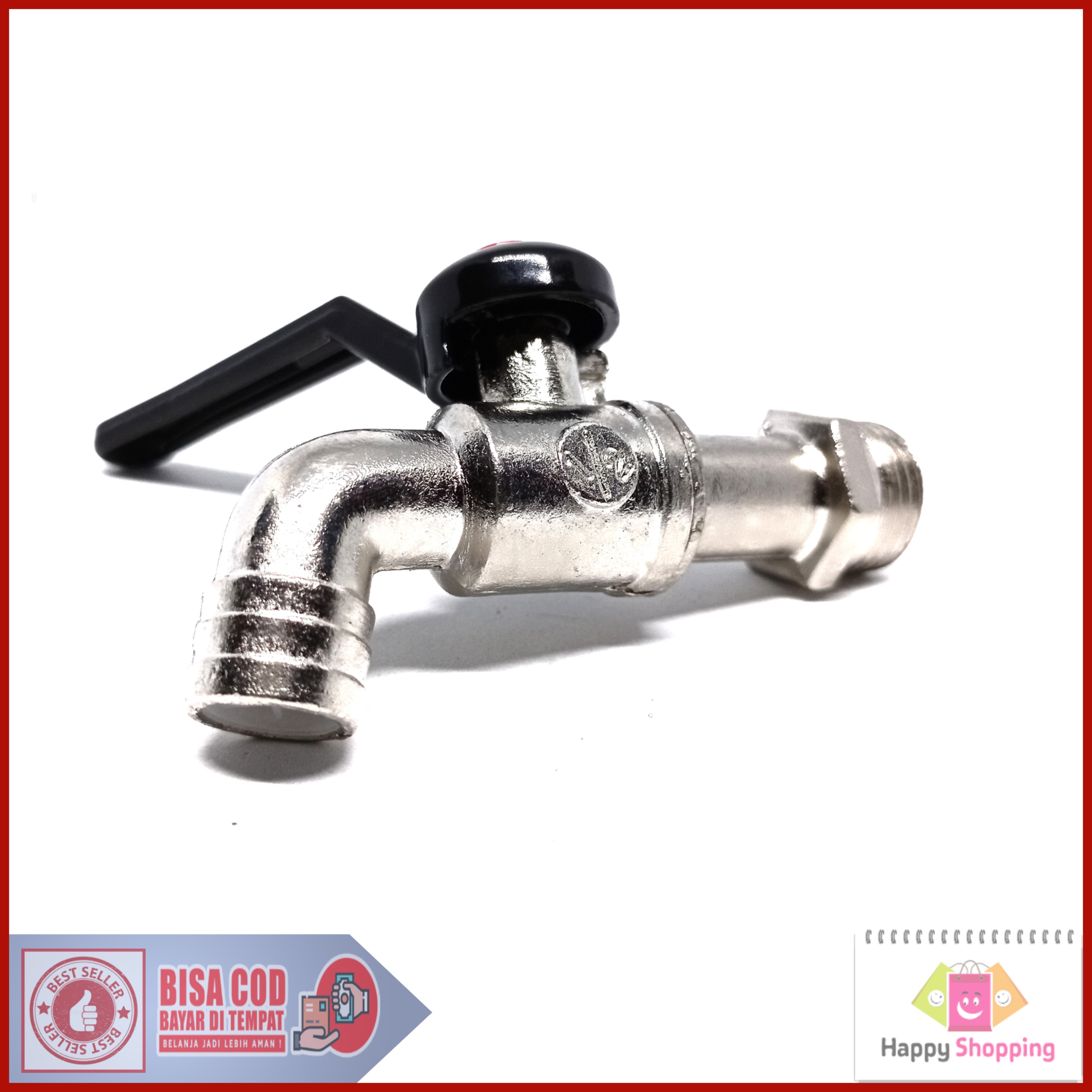 Keran Air Besi Gagang Hitam 1/2 Inci Kran Tembok COD Murah | Lazada ...
