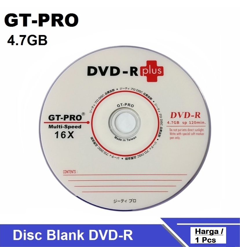 DVD-R Plus GT-Pro 16x DVD Kosong Disc Blank / DVD-R GT-Pro Plus / DVD Blank GTPro Plus Eceran ...