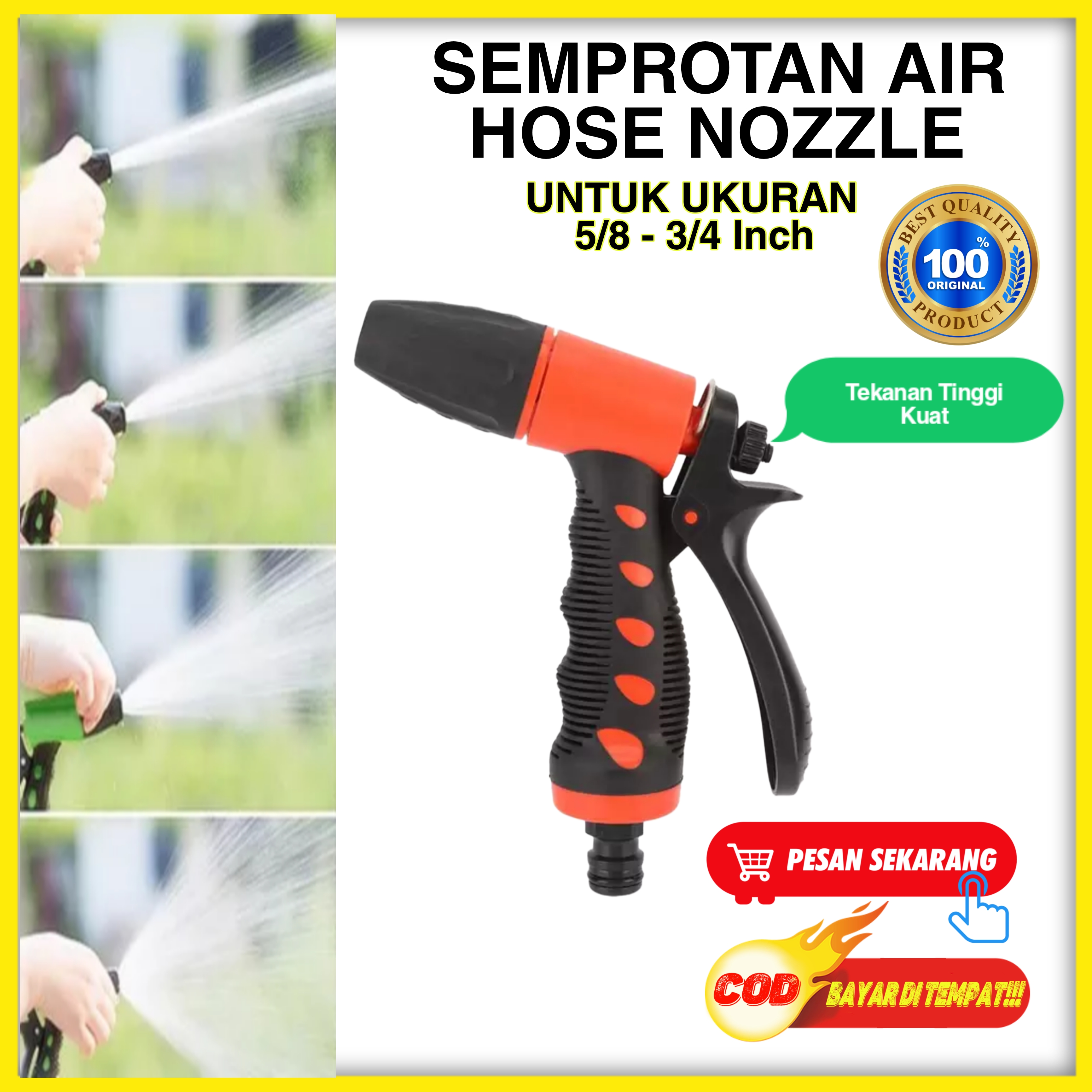 Kepala Semprotan Air Taman Kebun Model Pistol Tekanan Tinggi ...