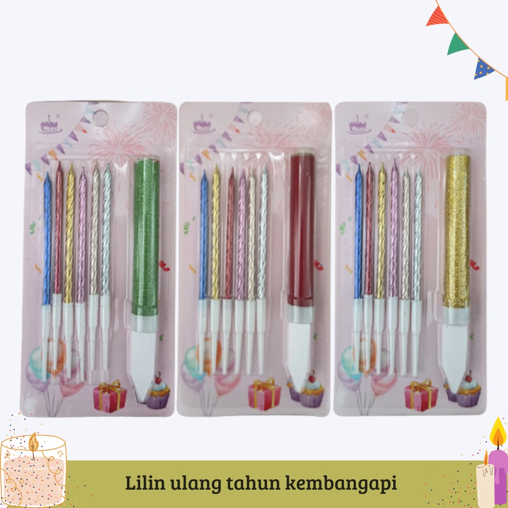 LILIN KEMBANG API Set / Lilin Mercon Ulang Tahun / Birthday Fireworks ...