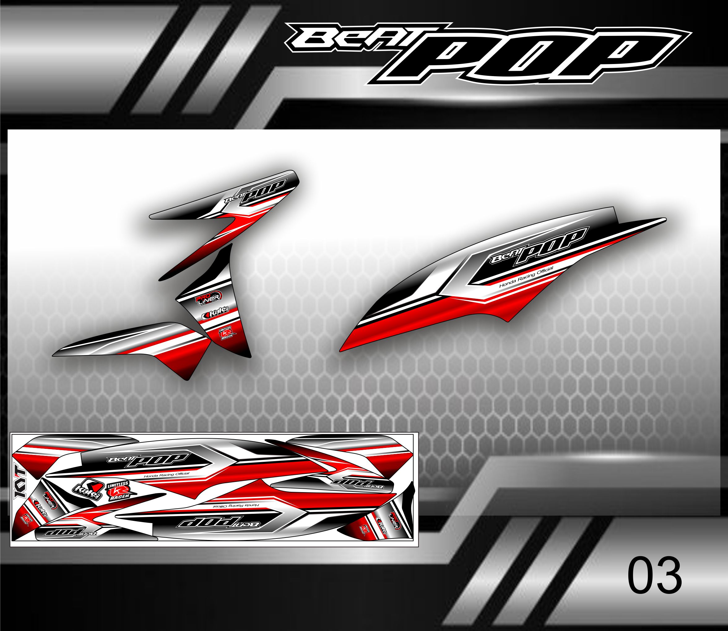 stiker striping honda beat pop variasi racing #honda beat pop stiker # ...