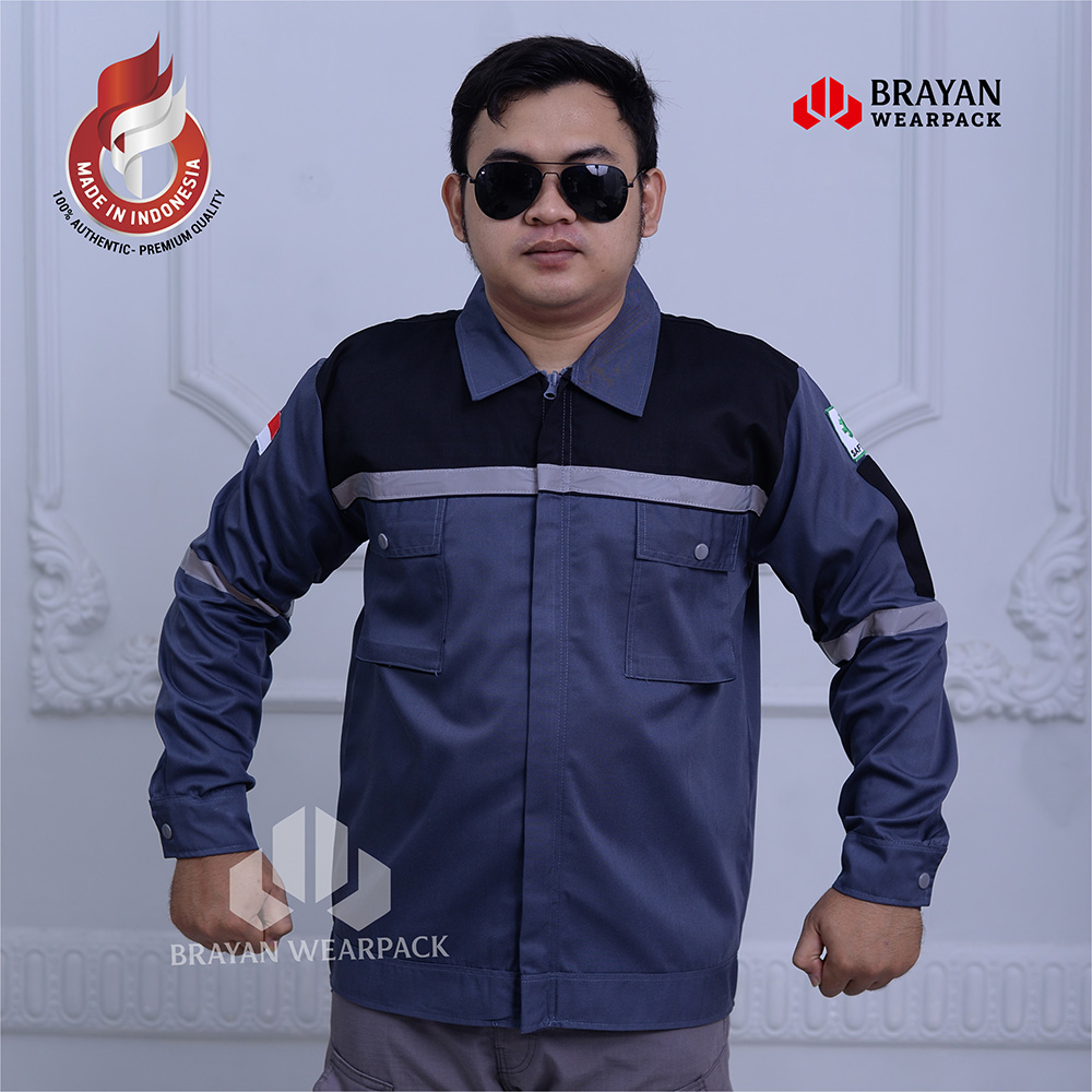 Baju Safety K3 Kemeja Wearpack Kerja Seragam Proyek PDL Lengan Panjang ...
