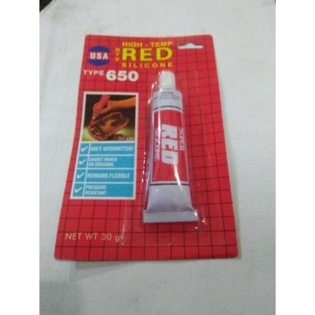 LEM RED SILICONE USA MURAH isi 30 gr Untuk paking / gasket mobil dan ...