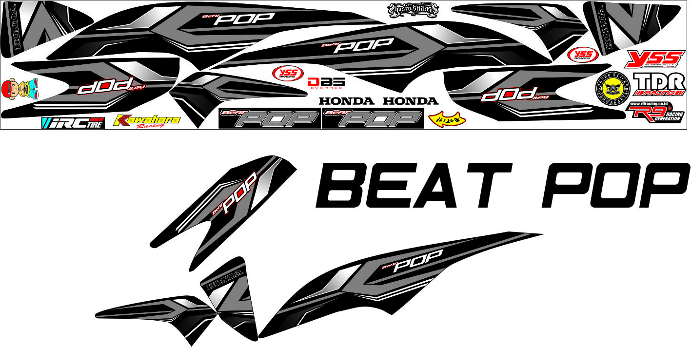 STICKER / STRIPING HONDA BEAT POP VARIASI STRIPING STICKER MOTOR BEAT ...