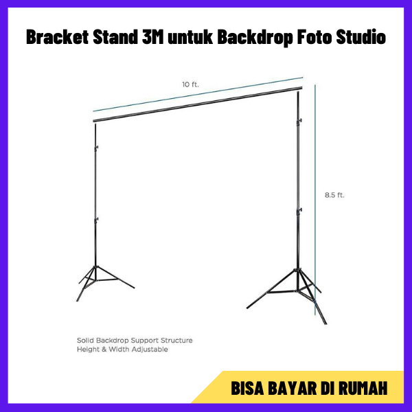 TaffSTUDIO Bracket Stand 3M untuk Backdrop Foto Studio / Perlengkapan ...