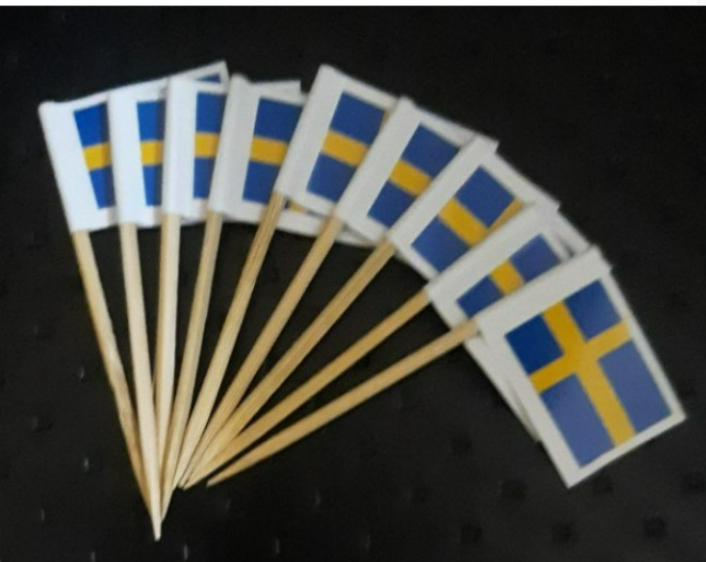 50 PC-CAKE TOPPER -BENDERA NEGARA DUNIA - TUSUK GIGI BENDERA SWEDIA ...