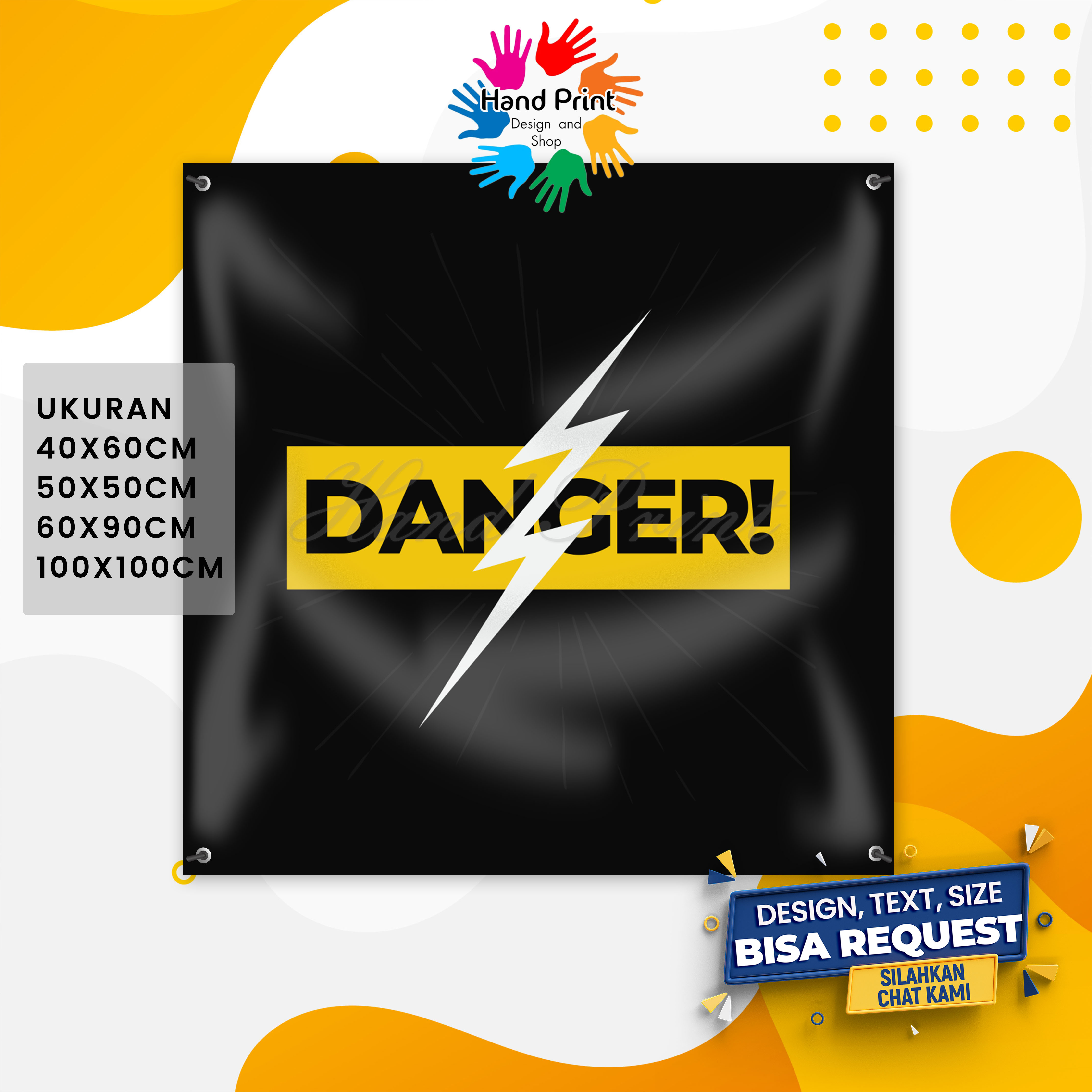 Cetak Spanduk Banner Bahaya Listrik Tegangan Tinggi No Smoking Pragile ...