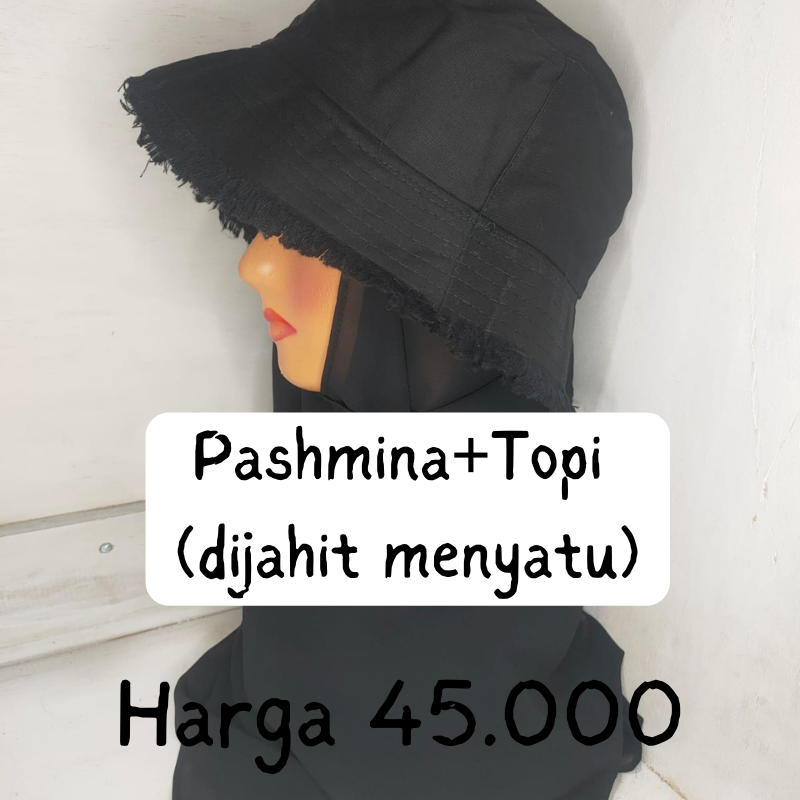Pasmina Topi Viral/Hijab Pashmina Buket Rawis/ Bucket Rawis Pashmina ...