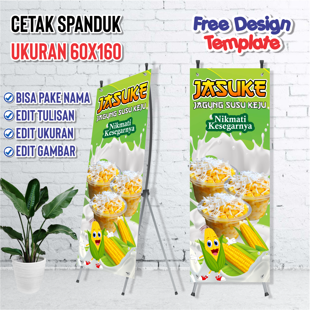 CETAK SPANDUK / BANNER COSTUM JASUKE UK 60X160 | Lazada Indonesia
