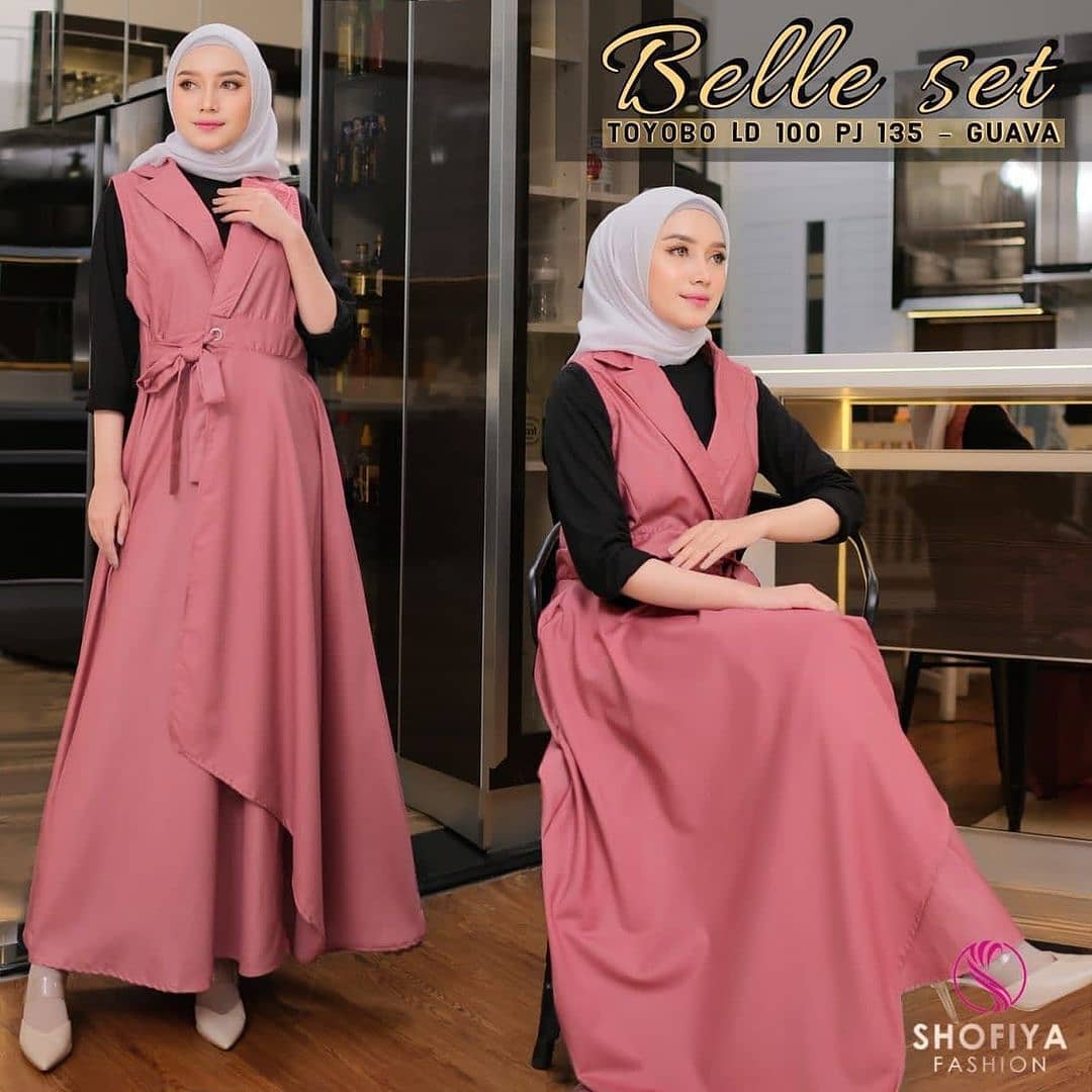 Baju remaja kekinian BELLE SET 2IN1 BL Bahan TOYOBO MIX SPANDEK Stelan ...