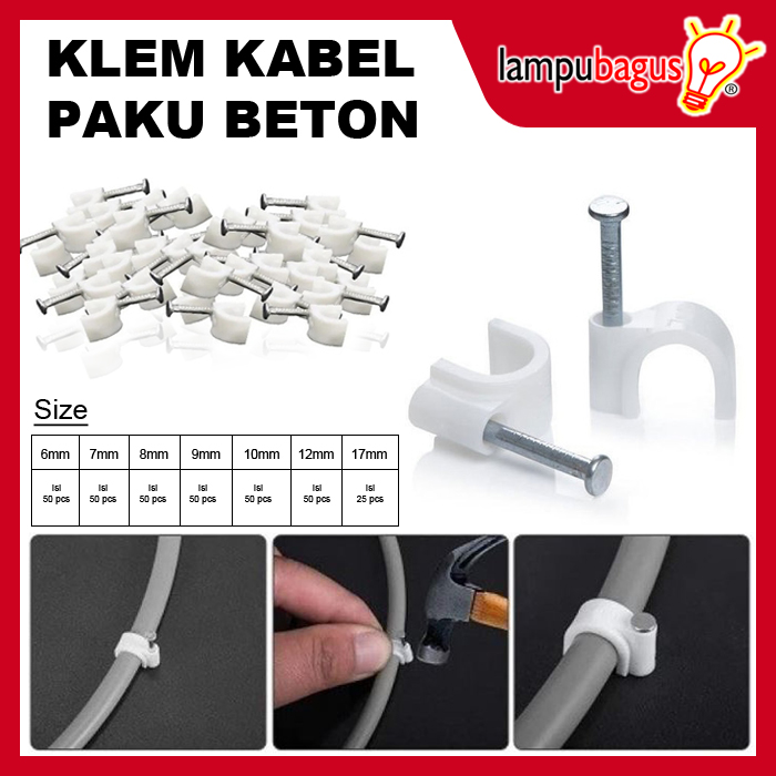 Klem Kabel listrik / Klem Paku Beton / Klem Kabel Clip | Lazada Indonesia