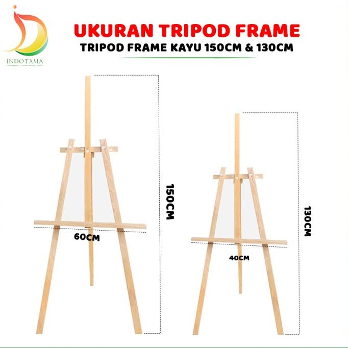 Tripod Frame Stand Kayu Tripod Frame Kayu Jati Penyanggah Bingkai Foto ...
