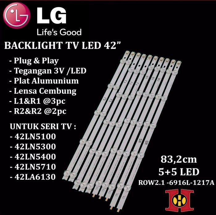 Backlight TV LG 42 Inch 42LA6130 42LA6200 42LN5100 42LN5400 42LN5710 ...