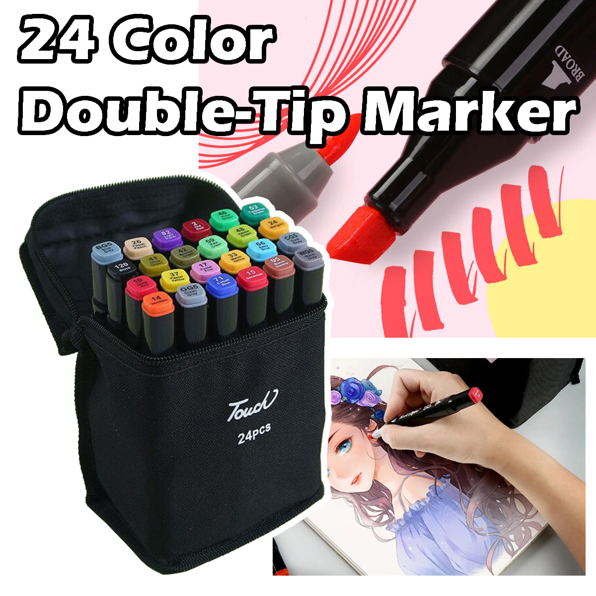 Spidol Warna Dengan Dua Jenis Ukuran Ujung - Dual Tip Marker - Art Pen ...