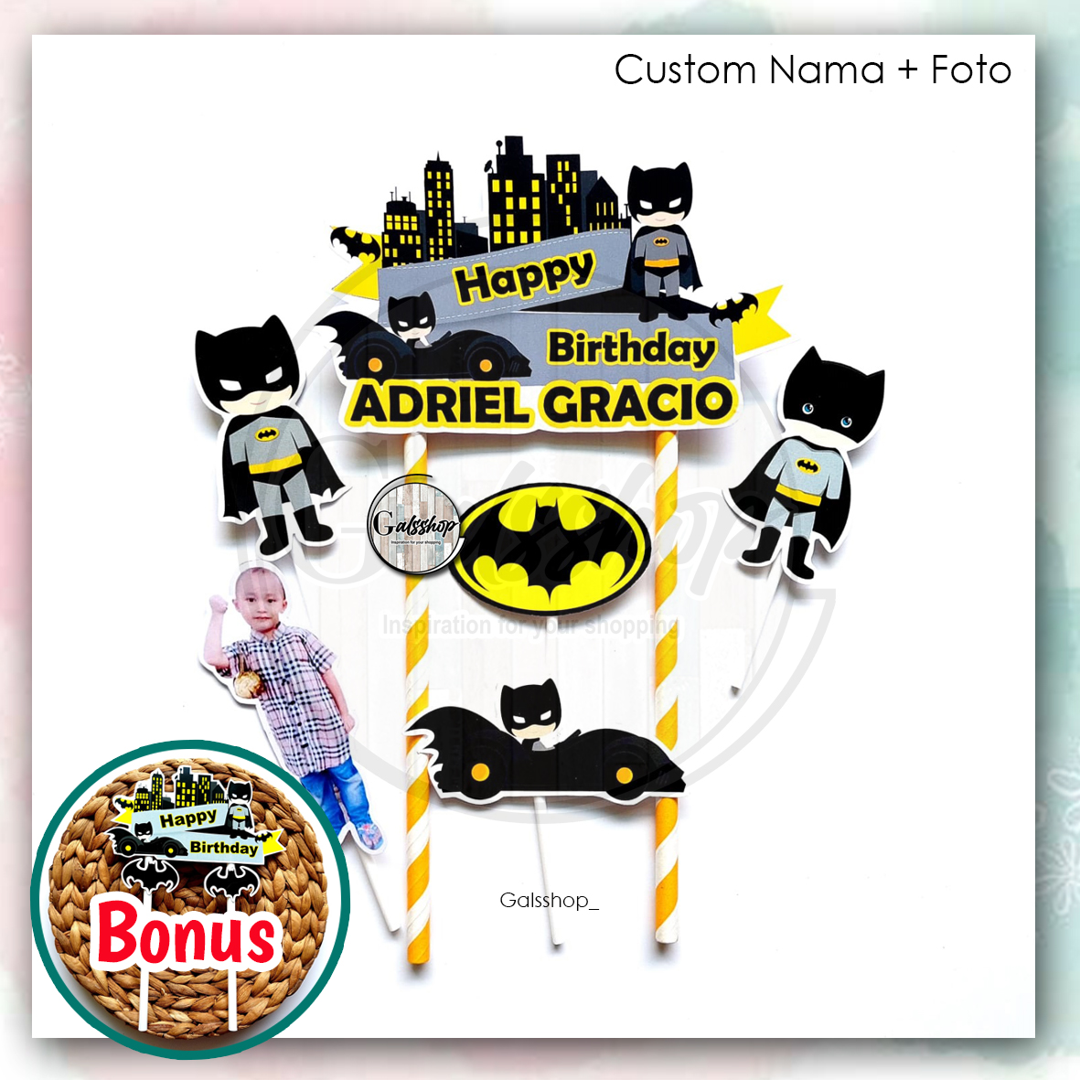 Topper cake Karakter Batman 2 1 set Tusukan Kue & Cupcakes / Hiasan Kue ...