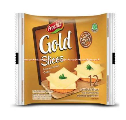 Prochiz Gold Slice Processed Cheddar Cheese 12lembar Keju Lembaran Pro ...