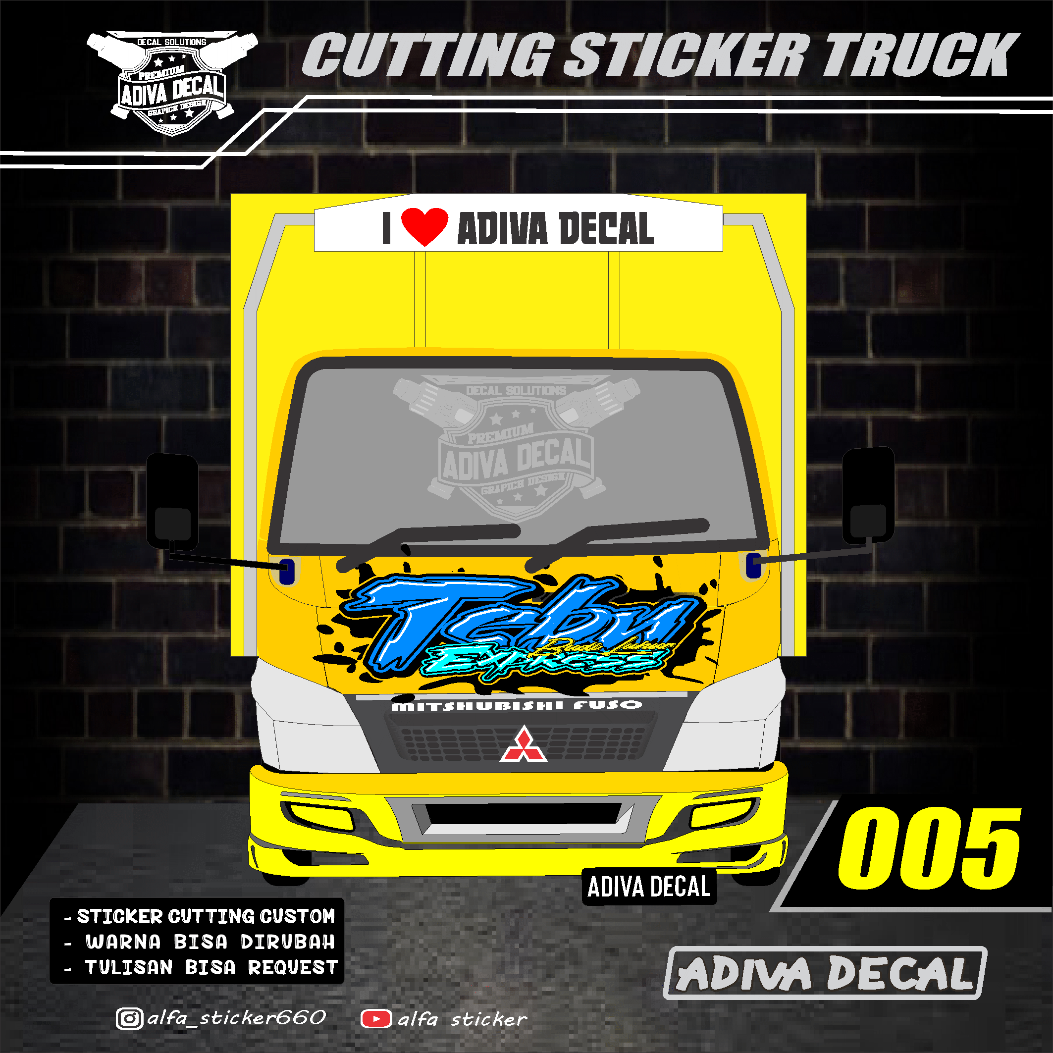 STIKER KACA DEPAN TRUK STICKER KACA DEPAN TRUCK CANTER ELF HINO GIGA ...