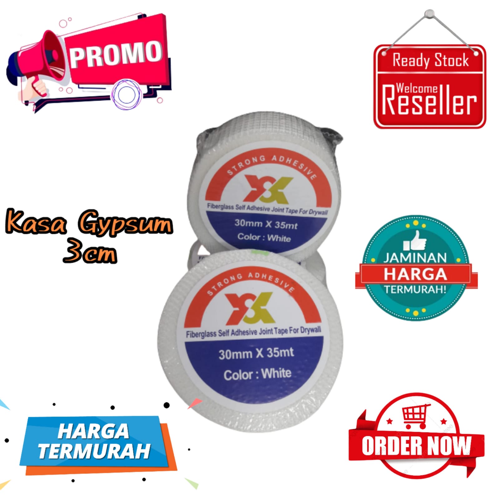 Lem Kain Kasa 3 cm Lem Kain Kasa Gypsum Join Tape Gipsum Grc Gypsum ...