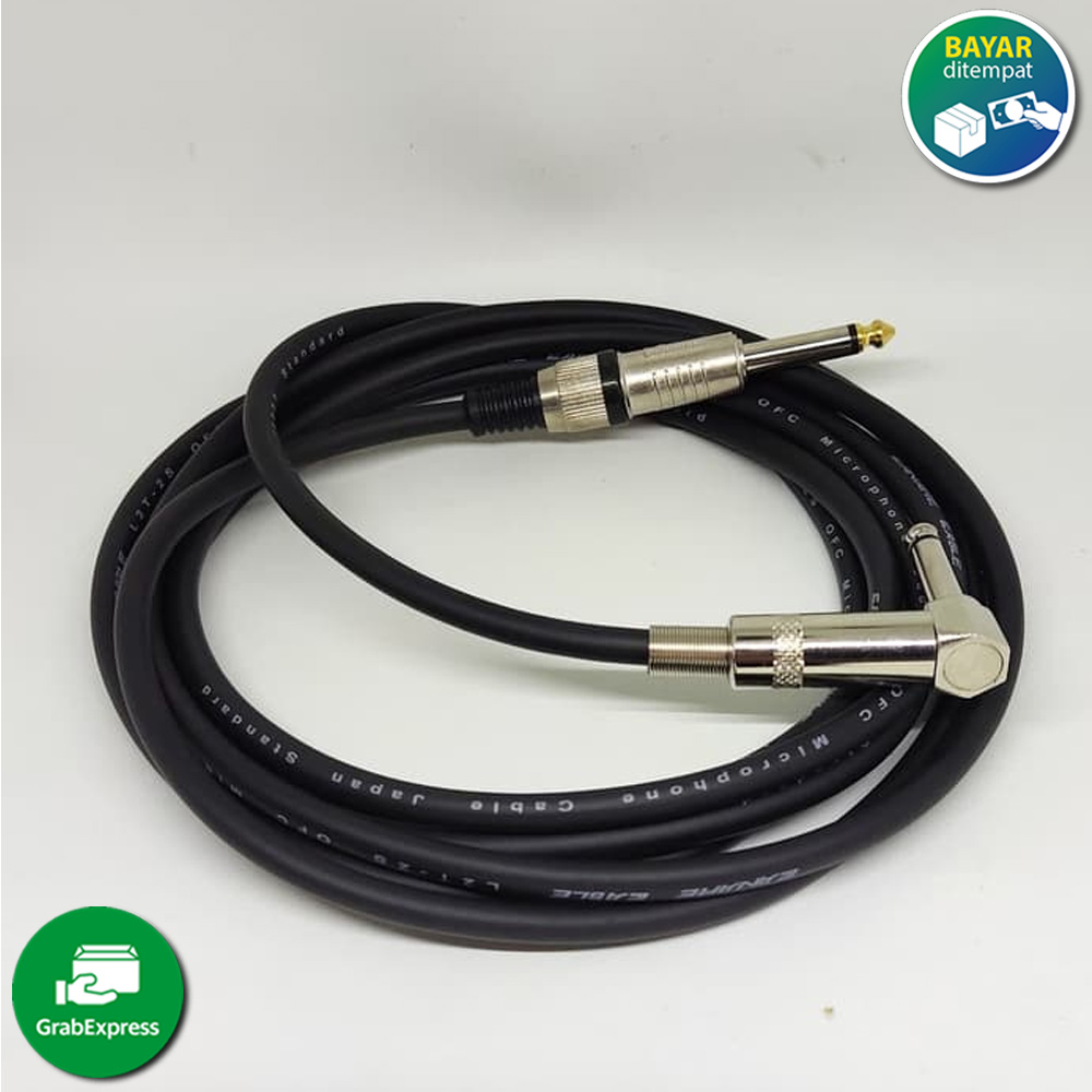 Kabel Gitar Jack Lurus Bengkok Canare L2T-2S Japan Standard 5 Meter ...