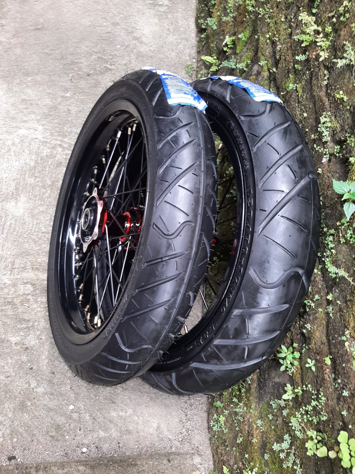 Roda Set Supermoto D-Tracker 150 Wheelset Sumo PNP KLX 150 Series Ban ...