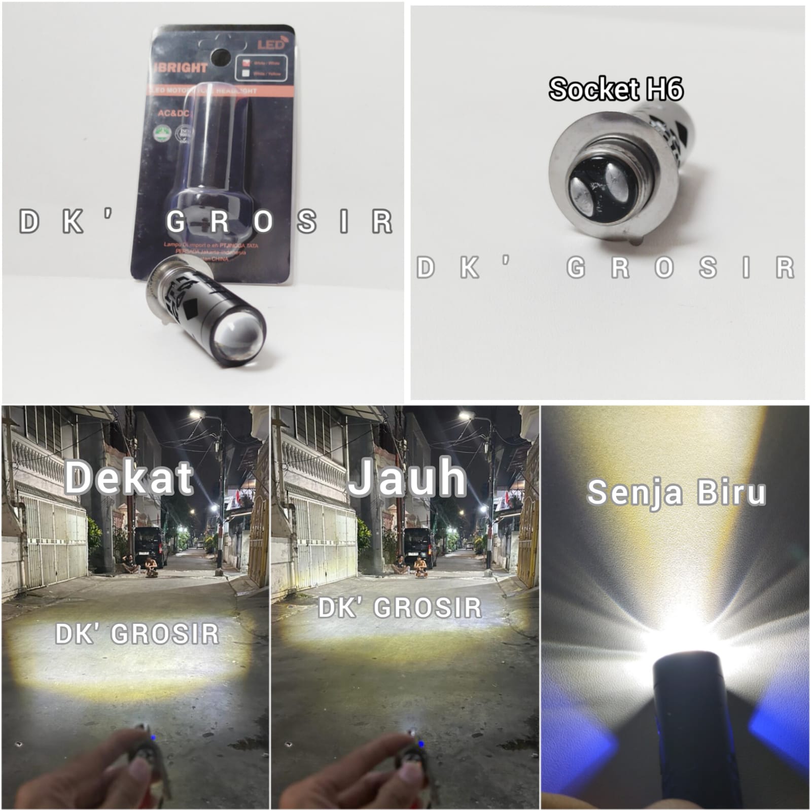 IBRIGHT Lampu Depan LED Laser H6 AC DC 20watt jauh dekat plus senja biru body hitam | Lazada ...