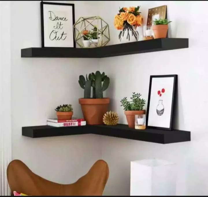 Rak hiasan dinding tempel tembok 1 dan 2 susun minimalis leter L sudut ...