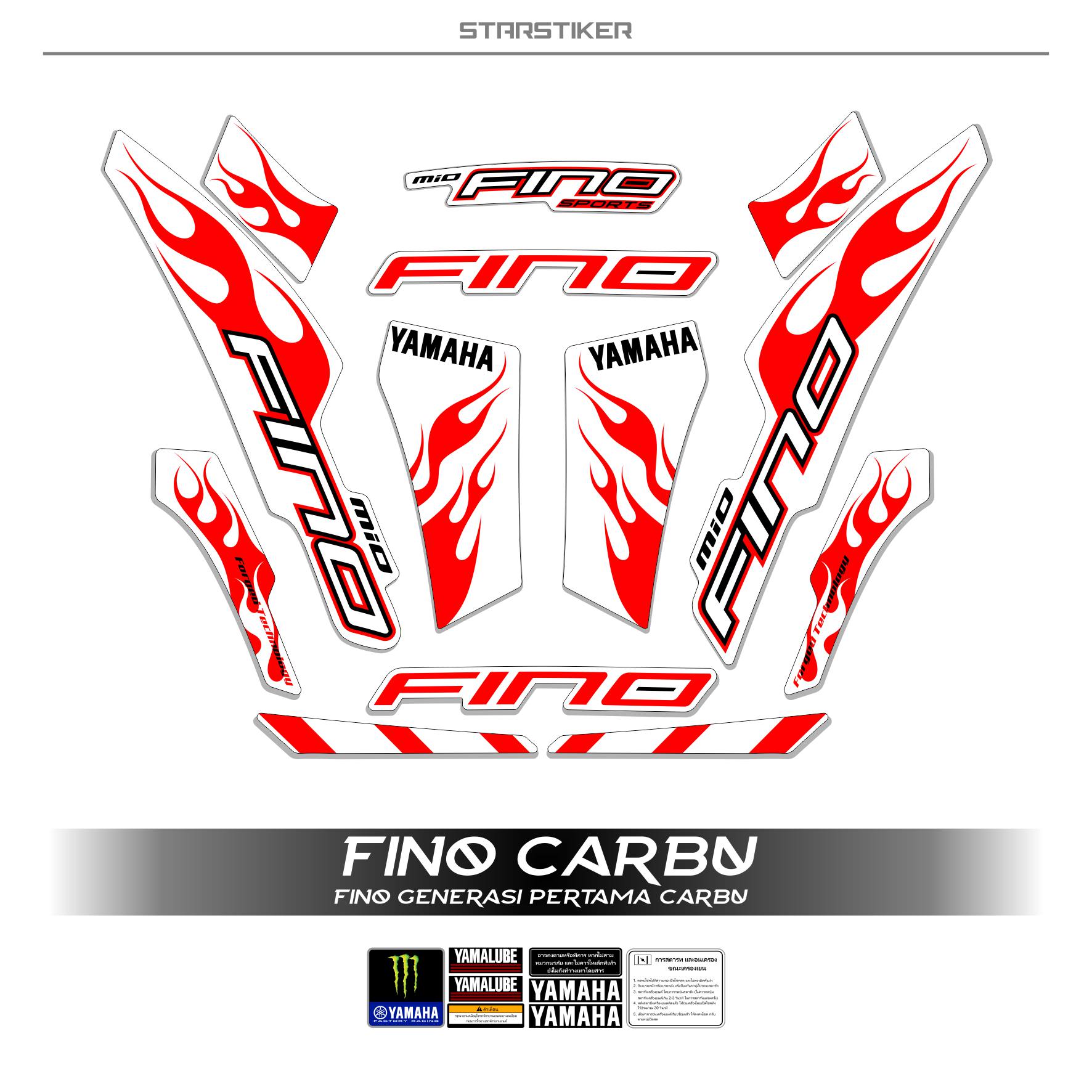 STRIPING FINO KARBU 2014 MTF 6 / API TRIBAL FIRE / HOTWHELLS / STICKER ...